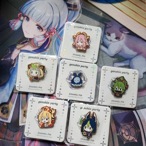 GACHA Genshin Party Chibis - Hard Enamel Pins (SET C) - Etsy