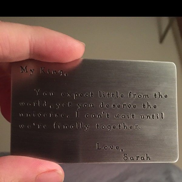 Wallet Insert Card, Long Distance Relationship Gift, Valentine's Gift ...