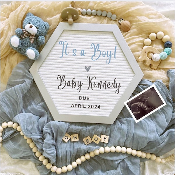 Its a Boy Pregnancy Announcement Digital, It's a Boy Announcement, Boy ...