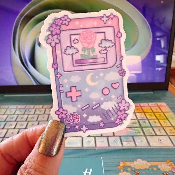 Laptop Cute Aesthetic Vinyl Sticker | Waterproof, Waterbottle, Kawaii ...