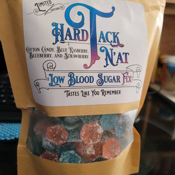 Blue Raspberry Hard Tack Candy, Old-fashioned Handmade Glass Candy ...