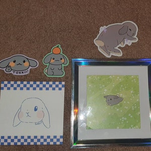 Lop Bunny Sploot Sticker Waterproof Glossy Vinyl Sticker | Etsy