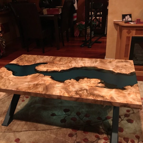 Maple River Coffee Table, River Table Dinning, River Table Coffee ...