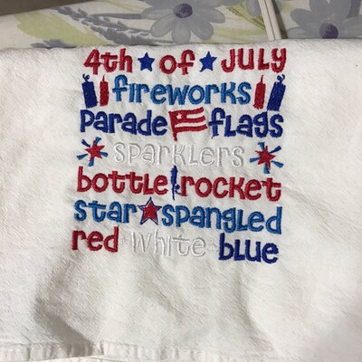 4th of July Word Block Instant Download Machine Embroidery Design - Etsy