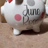 Large Personalized Piggy Bank, Light Pink Polka Dot Bank, Piggy Bank ...