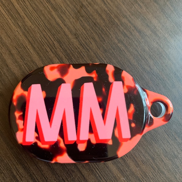 Monogram Tortoise AirTag Case | Personalized Large Initials Hard ...