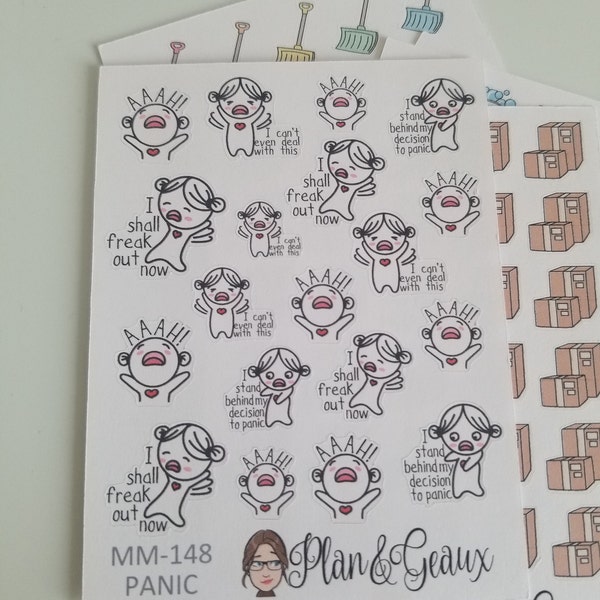 Moody Mildred Freak Out, Freaking Out Planner Stickers, Panic Stickers ...
