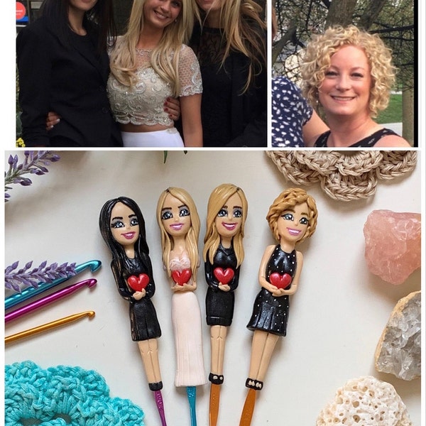 Personalized Family Portrait 4 Crochet Hook Set, Fun Crochet Hooks ...