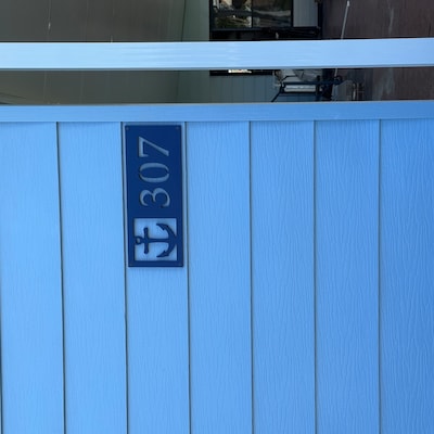 Full Street Address Plate With Starfish, Coastal Beach House Address ...