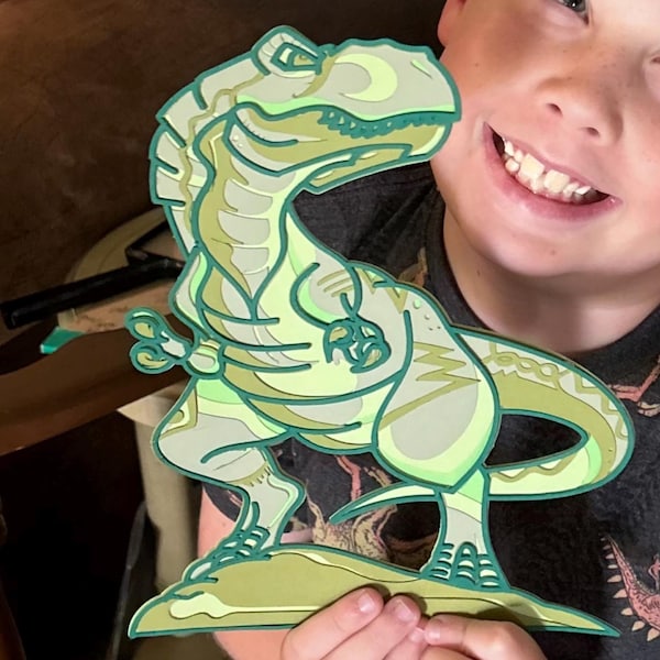 T-rex Multilayer Svg,t-rex Cut File,t-rex Laser Cut 3D Layer, Plywood ...