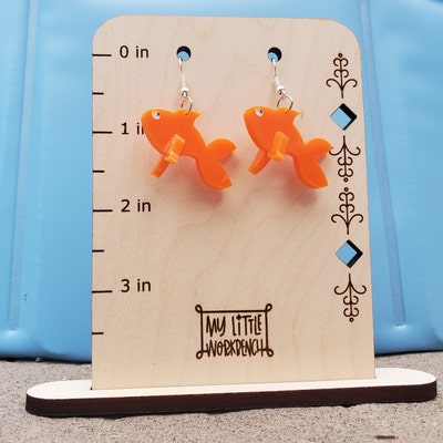 Goldfish 3D Earrings SVG File Laser Cut File Jewelry Fish Acrylic - Etsy
