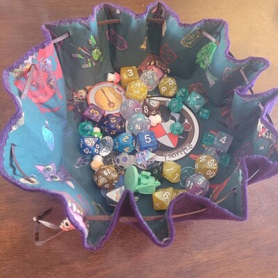 Felt Dice Bag / Tray-in-one 63 Geeky Fabric Choices Dice - Etsy