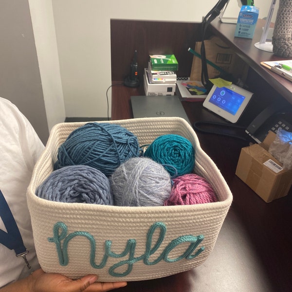 Personalized Basket, Monogrammed Basket, Custom Name Basket, Monogram ...