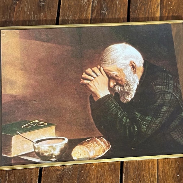 Man Praying Over Bread Wall Art by Eric Enstrom, Grace Old Man Praying ...