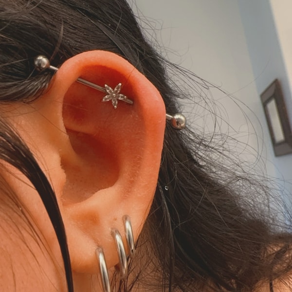 16g1.2mm / 38mm Skull Industrial Barbell,ear Piercing,cartilage ...