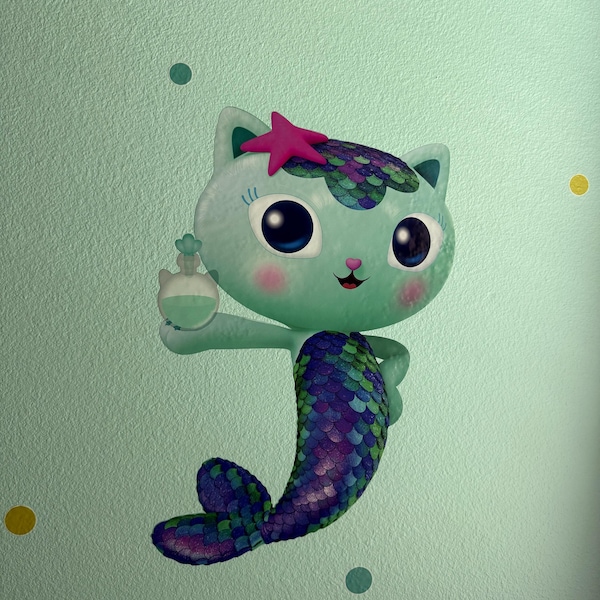 Gabby's Dollhouse Wall Sticker - Gabby and Pandy Sat Down Personalised ...