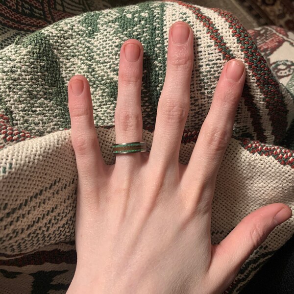 Spanish Cedar Bentwood Ring, Wedding Band, Engagement Ring, Stainless ...