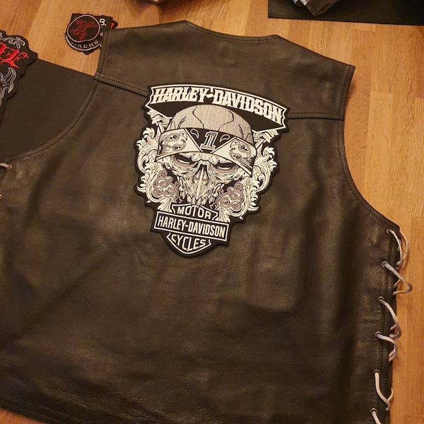 Tiger Head Biker Large Back Patch on Vest, Sew Patch, Custom Patch ...