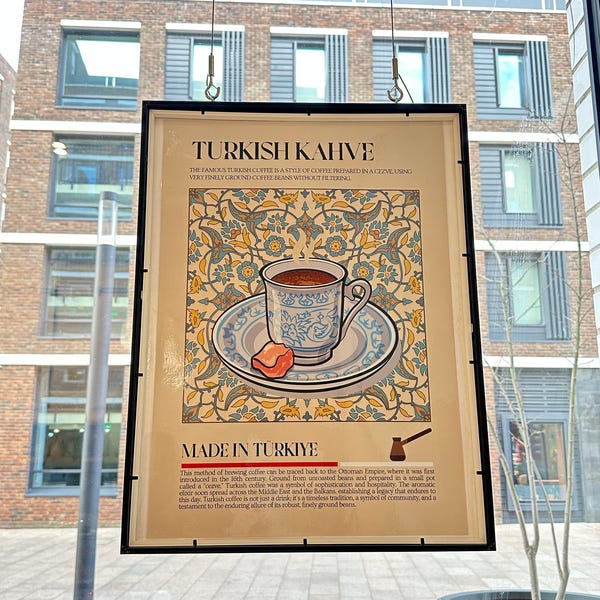 Turkish Coffee Print, Turkey, Marocco, Food, Kitchen Print, Retro ...