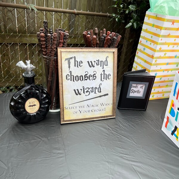 Wand Chooses the Wizard Sign - Antique Paper Sign - INSTANT DOWNLOAD ...
