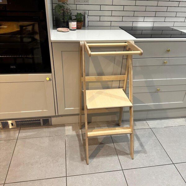 Mini Helper Kitchen Tower UP, Wooden Step Stool, Folding Learning Stool ...