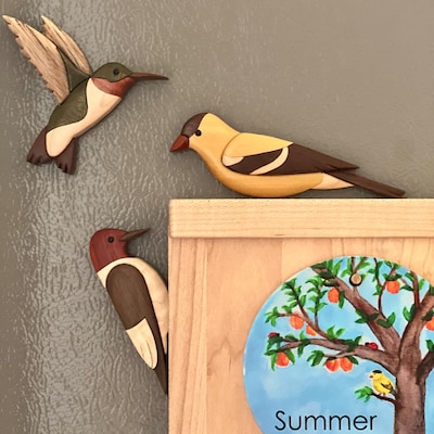 Turkey Christmas Ornament or Magnet, Handmade Wildlife Intarsia Wood ...