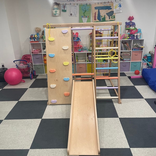 Foldable Indoor Playground, Swedish Ladder, Indoor Playhouse, Jungle ...