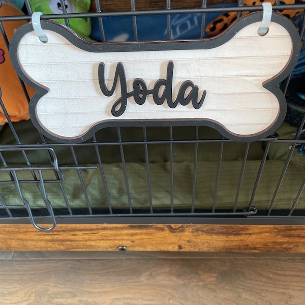 Wooden Dog Name Tag, Dog Kennel Sign, Personalized Pet Tag, Dog Room ...