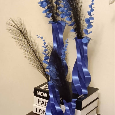 Silky Royal Sapphire Blue Twisted Star Vase Table Vase Home Decor ...