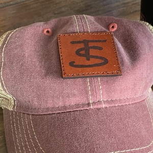 Square Leather Patch Monogram Leather Patch Backpack | Etsy