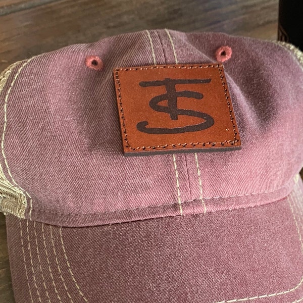 Square Leather Patch | Monogram Leather Patch | Backpack Leather Patch ...