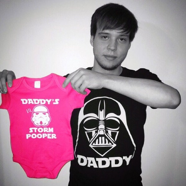 Best Father Ever Daddy's Lil Storm Pooper Inspired Tshirt Set Darth ...