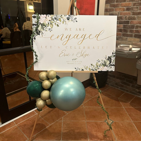 Personalized Engagement Party Sign, Engagement Welcome Sign, Engagement ...