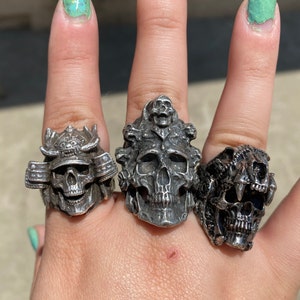 ASMODEUS handcarved Demon Skull Ring Men Ring | Etsy