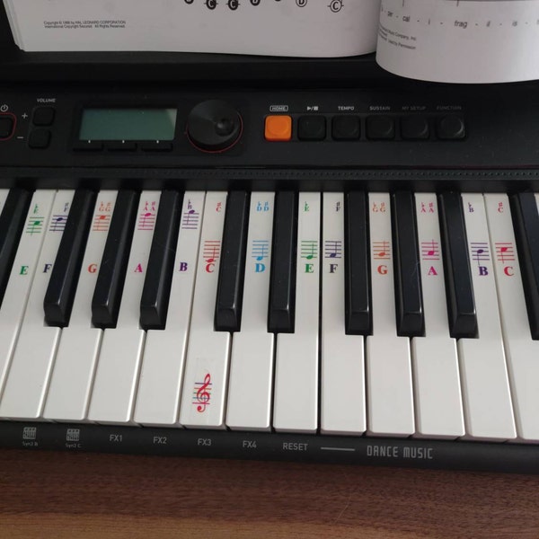 Piano Stickers for All White Keys (49/61/76 /88 Key Keyboards ...