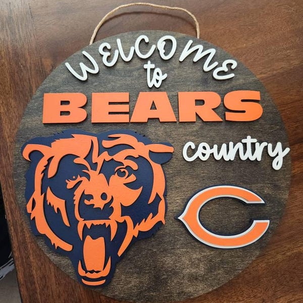 Chicago Bears-welcome to Bears Country Door Hanger - Etsy
