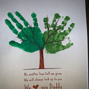 No Matter How Tall We Grow / Tree Handprint Art Craft / Fathers Day ...