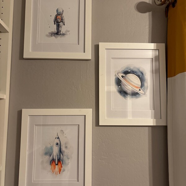 Nursery Decor Space Boy Set of 3 Wall Art or Canvas, Nursery Wall Art ...