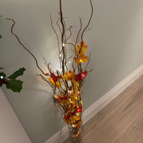 White Blossom Twig Lights Battery Blossom Branches Twigs Home Decor ...