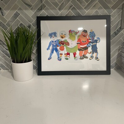 Five Philly Mascots Print phanatic, Gritty, Swoop, Franklin, Phang - Etsy