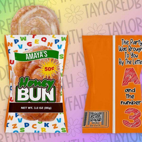Honey Bun Label Wrapper Mockup: Party Favor (digital File) - Etsy