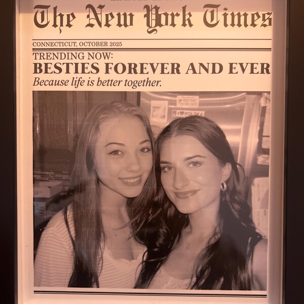 Custom Newspaper Print, Custom Friendship Wall Art, College Dorm, Gift ...