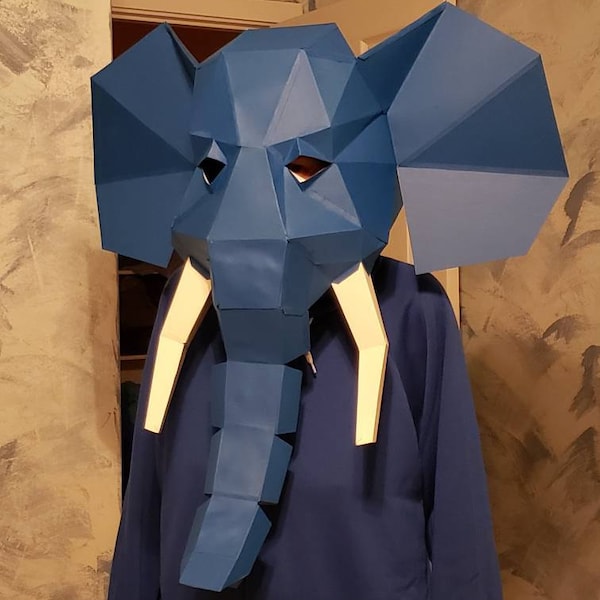 DIY Elephant Mask Template, Elephant Paper Craft Template, DIY ...