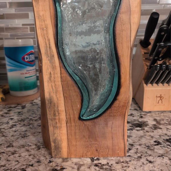 Molten Glasses Flower Vases 11 Inch on Wood / Pots / Aquascape / Roots ...