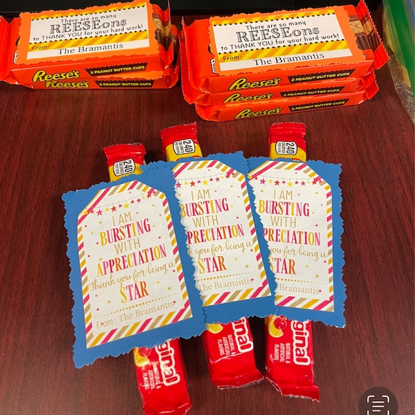Bursting With Appreciation Gift Tags, Teacher Appreciation Week , Staff ...