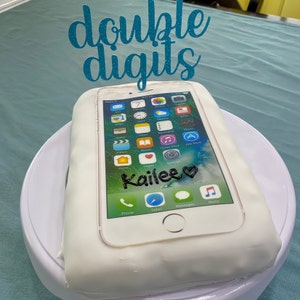 Cell Phone iPhone EDIBLE Cake Topper Image Frosting Sheet, iPhone Cake ...