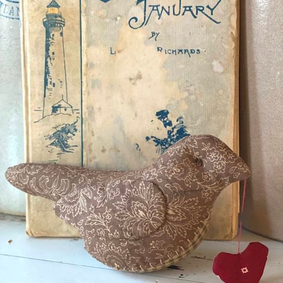 PATTERN Primitive Folk Art Bird Pincushion Digital PDF Pattern ...