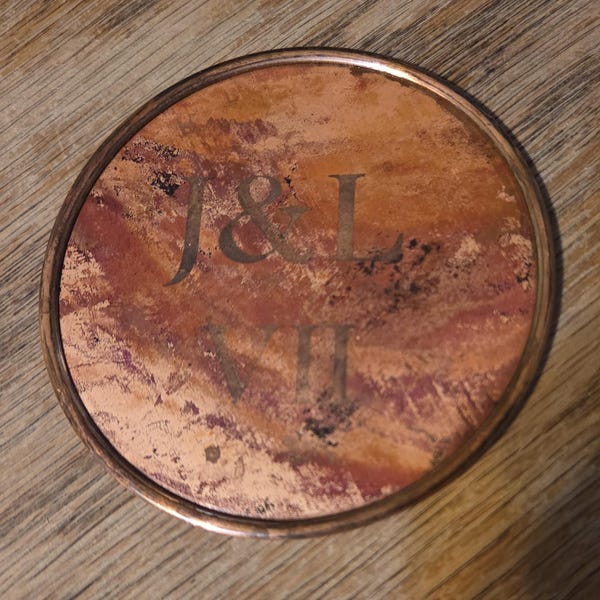 Pure Copper Coaster Personalized Anniversary 7th or 22nd Rustic Dining ...