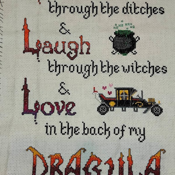 Dragula Cross Stitch Pattern, Spooky Live Laugh Love (PDF Pattern) - Etsy