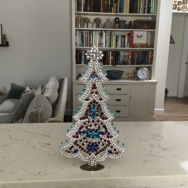 X Large 12.25 Czech Rhinestone Tree, Vintage Christmas Tree, Vintage ...